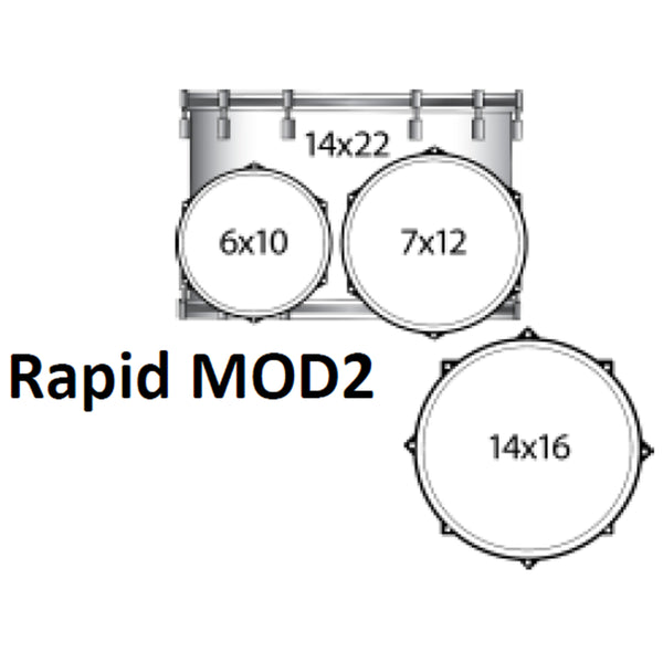 Ludwig NeuSonic Rapid MOD2 4-piece Acoustic Drum Set Shell Pack Satin ...