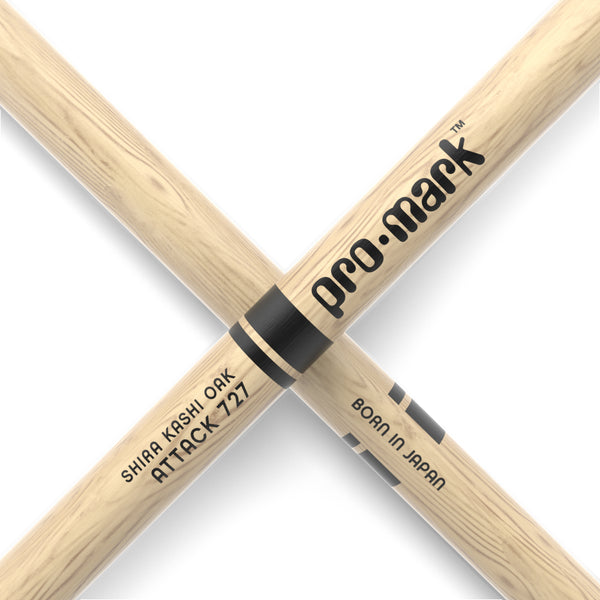 ProMark Classic 7A Attack 727 Shira Kashi Oak Drumsticks, Oval Wood Ti ...