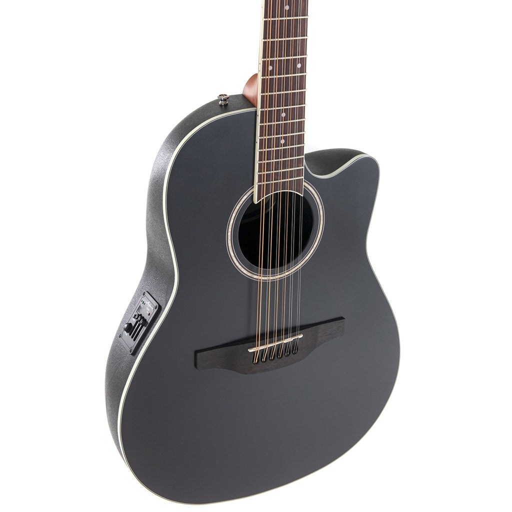 Applause E-Acoustic 12-String Acoustic Electric Guitar Black Satin ...