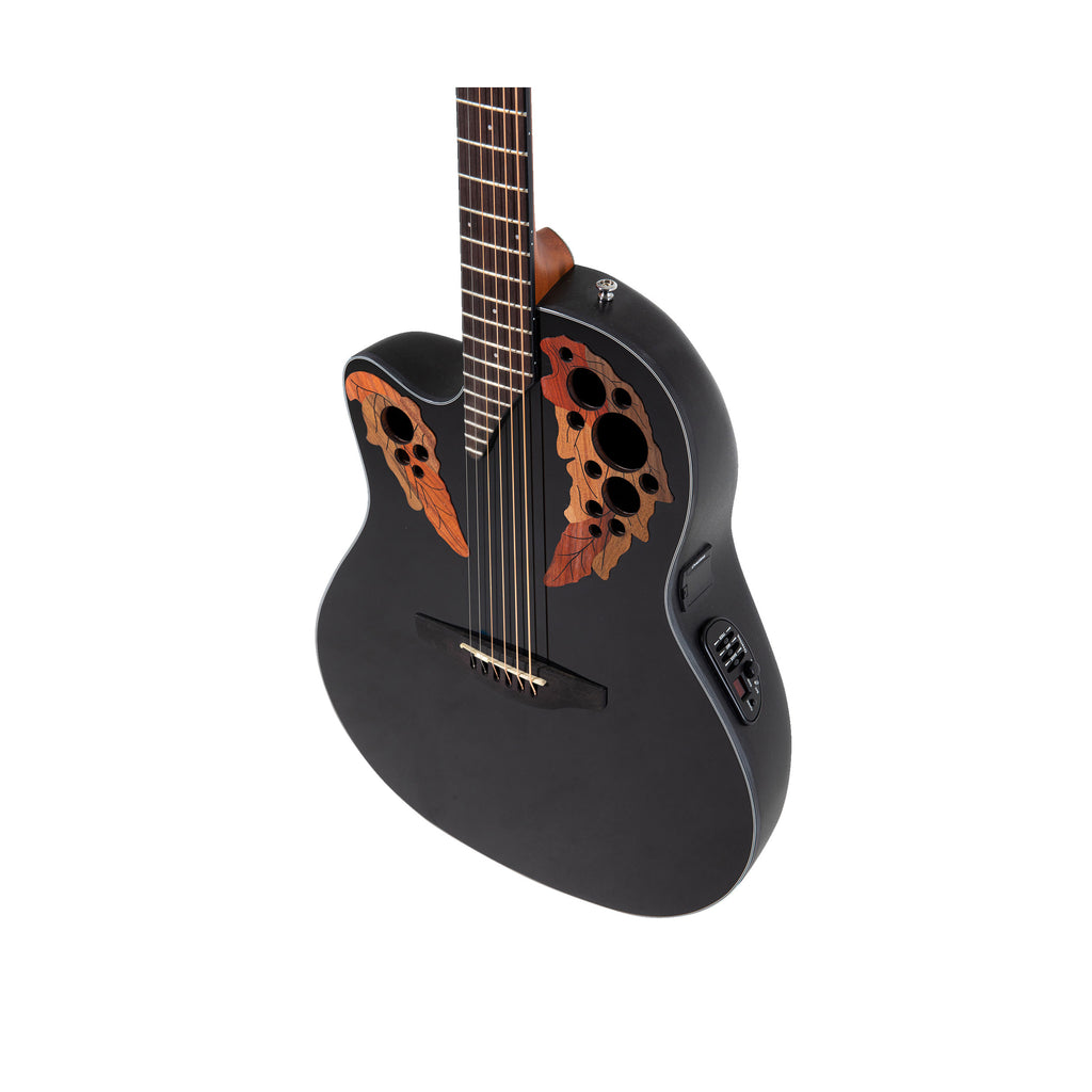 Ovation Celebrity Elite Mid Depth, Lefty Acoustic Electric Guitar, Bla ...